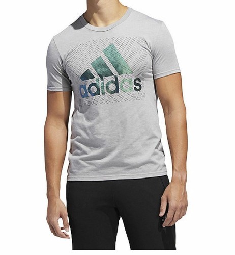 Adidas Mens Badge of Sport Inverted Mesh T-Shirt Grey DV2130 Size S NEW ...