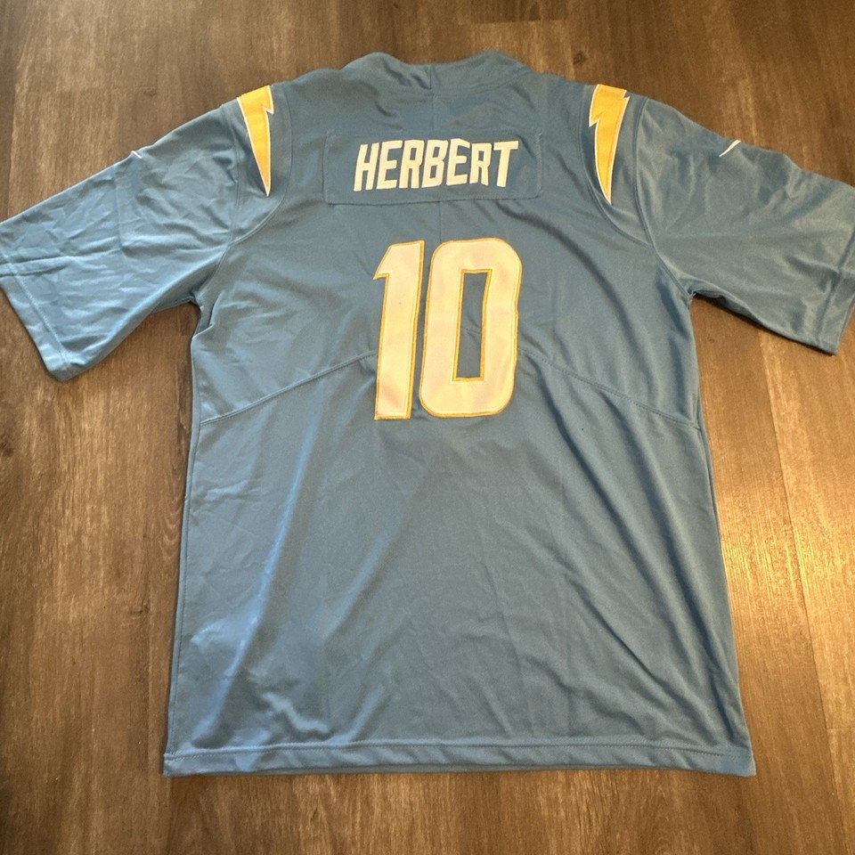 Justin Herbert #10 Los Angeles Chargers Powdered Baby Blue Jersey Men's ...
