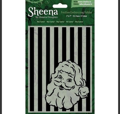 Sheena Embossing Folder 5x7 Vintage Santa With Stripes | eBay