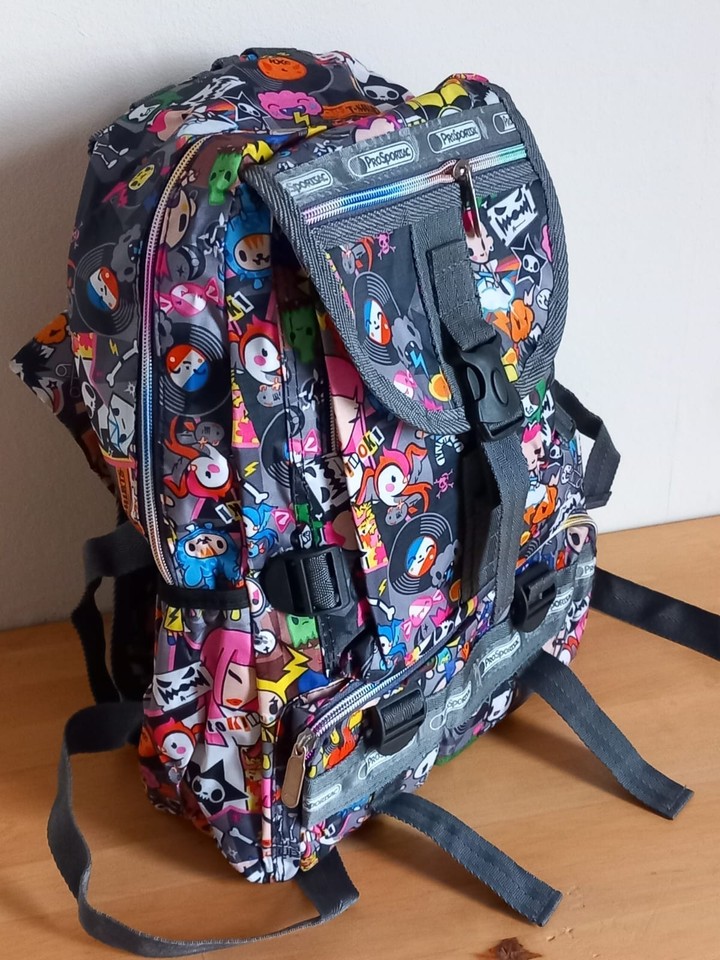 Kids Cartoon Rucksack Backpack Luggage Bag Grey Zipped Pockets ...