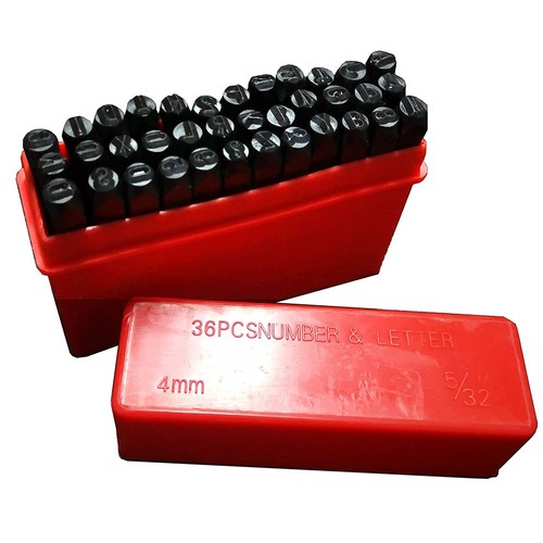 VIN Serial ID TAG Plate Data Blank 4mm number & Letter Stamp Punch Set ...