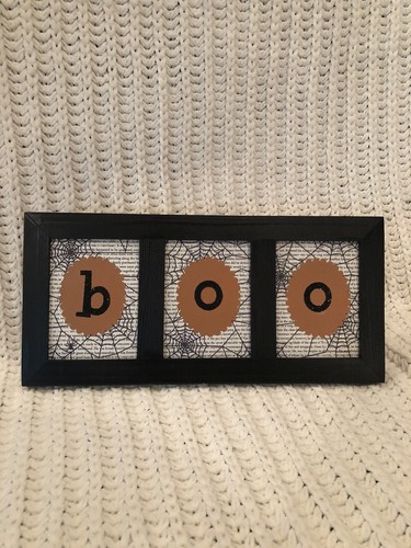 halloween decoration “BOO” Wood Plaque Table Decor With Stand | eBay