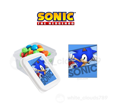 10 Sonic the Hedge Party Favor Candy Container with lid 2.3 oz Fillable ...