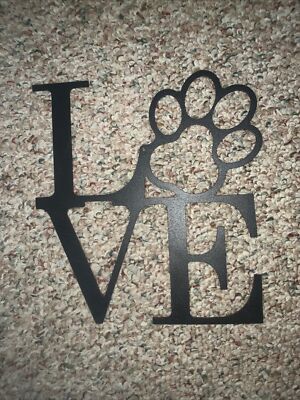 Metal Love Sign With Paw - Pet Lover | eBay