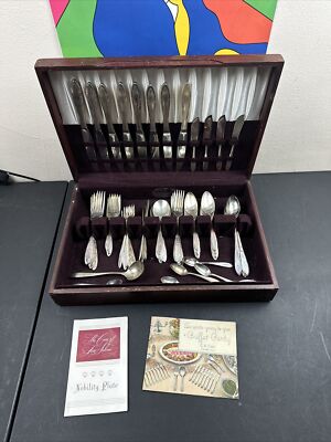 Vintage Nobility Plate Silver Plated REVERIE Flatware Silverware 76 ...