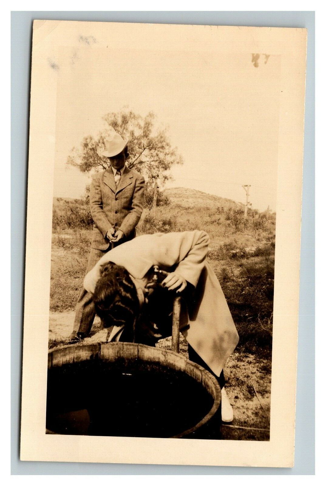 Vintage 1920's Photograph Named Woman Ranch Drinking Spigot Sanatorium ...