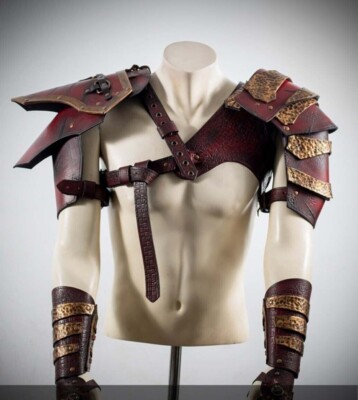 Halloween Leather Armor Sentinel Shoulder with Rib Guard LARP COSPLAY ...