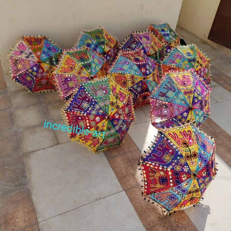 Handmade Patchwork Decorative Umbrella Sun Parasol 5PCs Pack | eBay