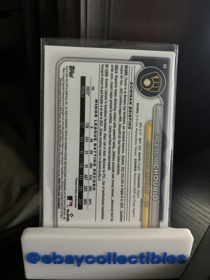 2024 Bowman Chrome Jackson Chourio RC #69 | eBay