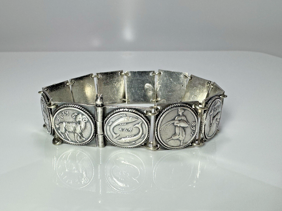 Vintage Israel Stanetzky 935 Sterling Silver Zodiac Astrology Sun Sign ...