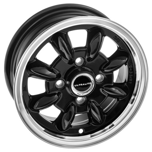 Classic Mini Wheel 12x5 Black Polished Rim Aluminium - Ultralite 1959 ...