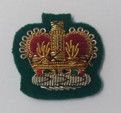 Genuine Vintage British Military Braided QC S SGT Crown on Green Felt ...