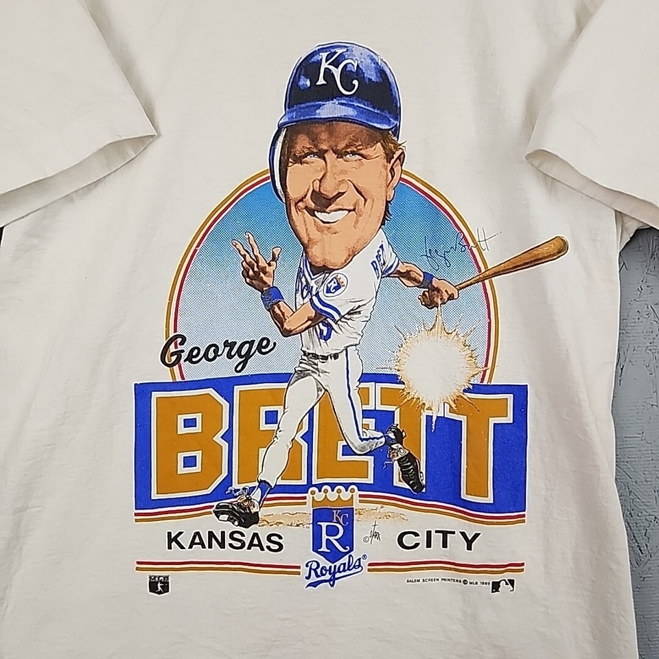 Vintage Kansas City Royals Geroge Brett T Shirt Mens Medium White ...