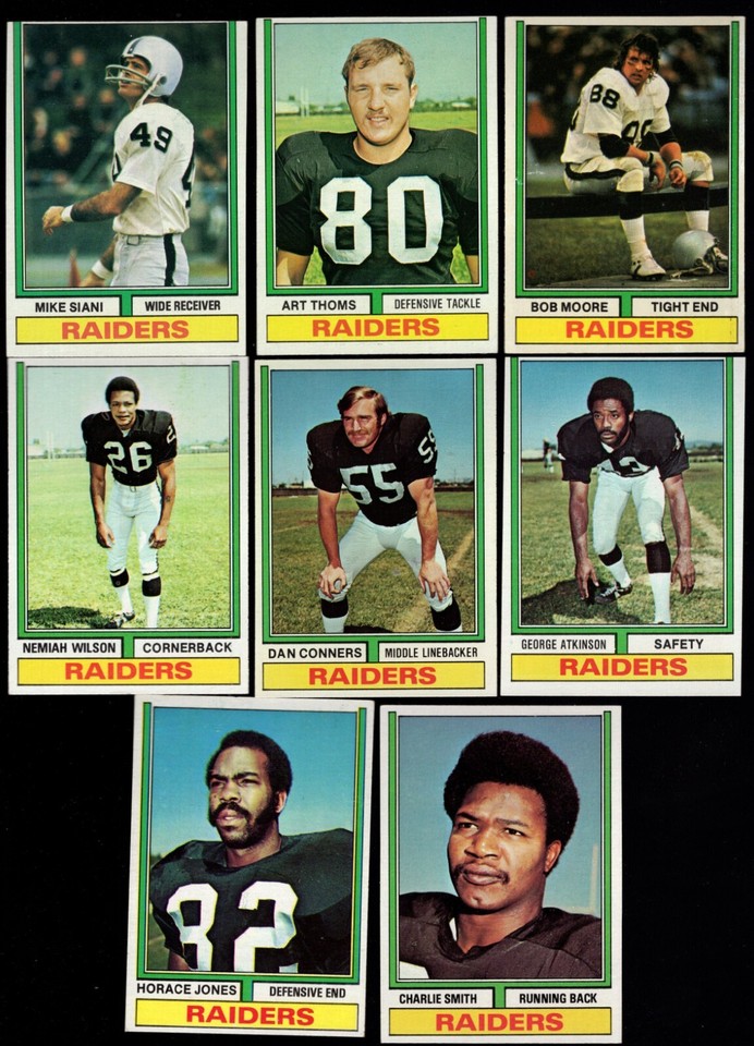 1974 Topps Team SET Lot of 20 Oakland RAIDERS NM Ray GUY (R) STABLER ...