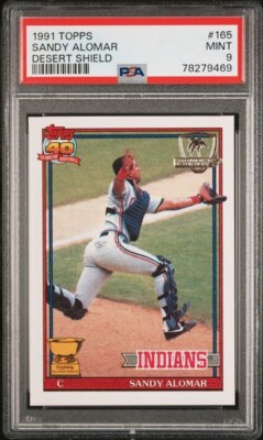1991 Topps Desert Shield #165 SANDY ALOMAR PSA 9 INDIANS AUTHENTIC ...