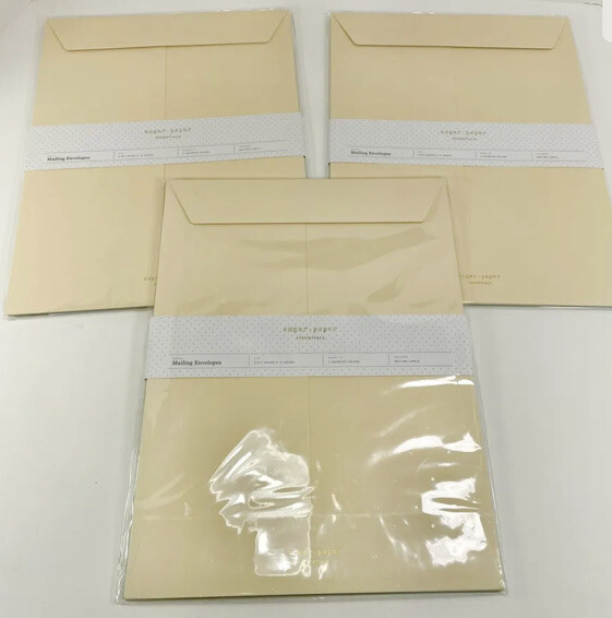NEW! 3 X Sugar Paper Essentials™ 3Pk Mailing Envelopes 9.875 Inches X ...