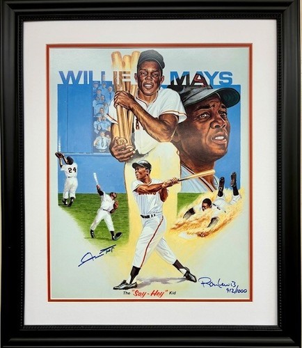 Ron Lewis "Willie Mays -The Say Hey Kid" Hand Signed Framed Art Giants ...