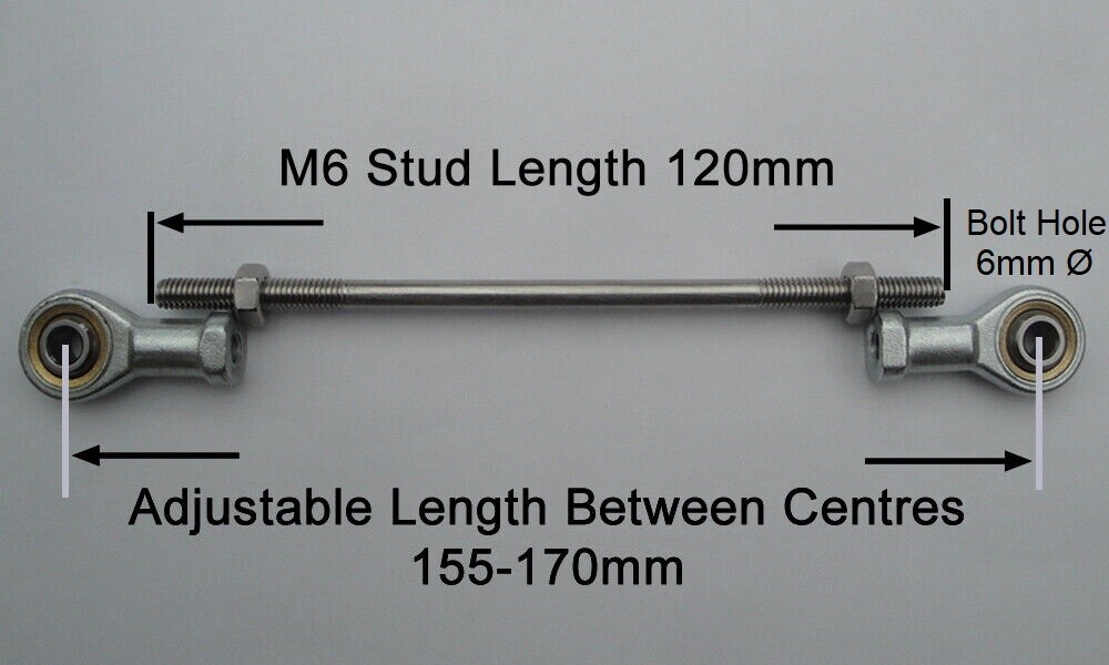 M6 Rod Ends RH & LH Thread Rose Joint Tie Track Rod End Gear Link ...
