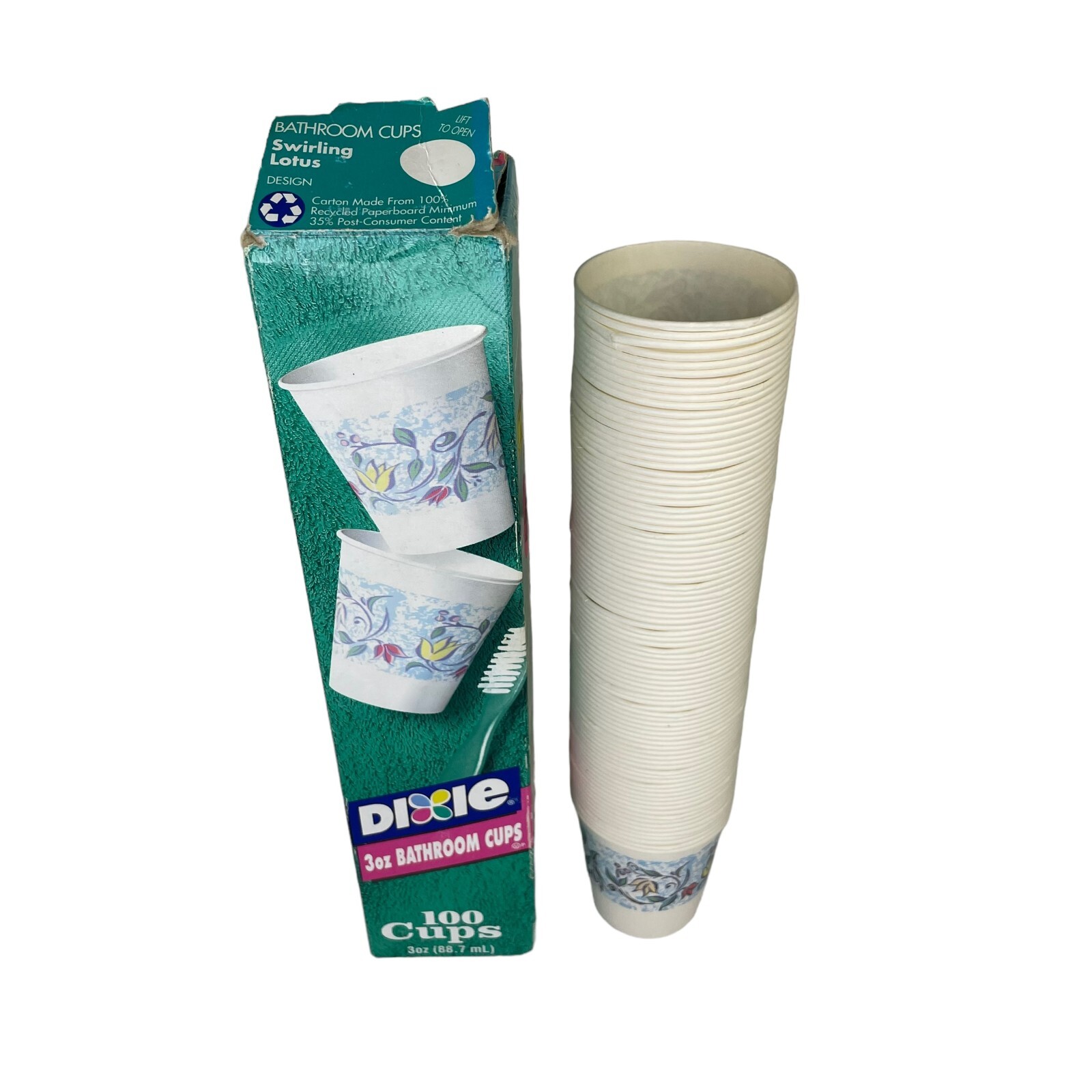 Dixie Cups 3 Oz Bath Bathroom Cold Cups Paper Vintage Swirling Lotus ...