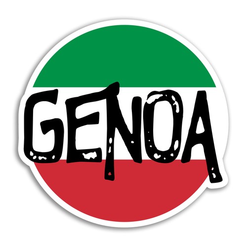 2 x 10cm Genoa Vinyl Stickers - Italy Flag Travel Sticker Laptop ...