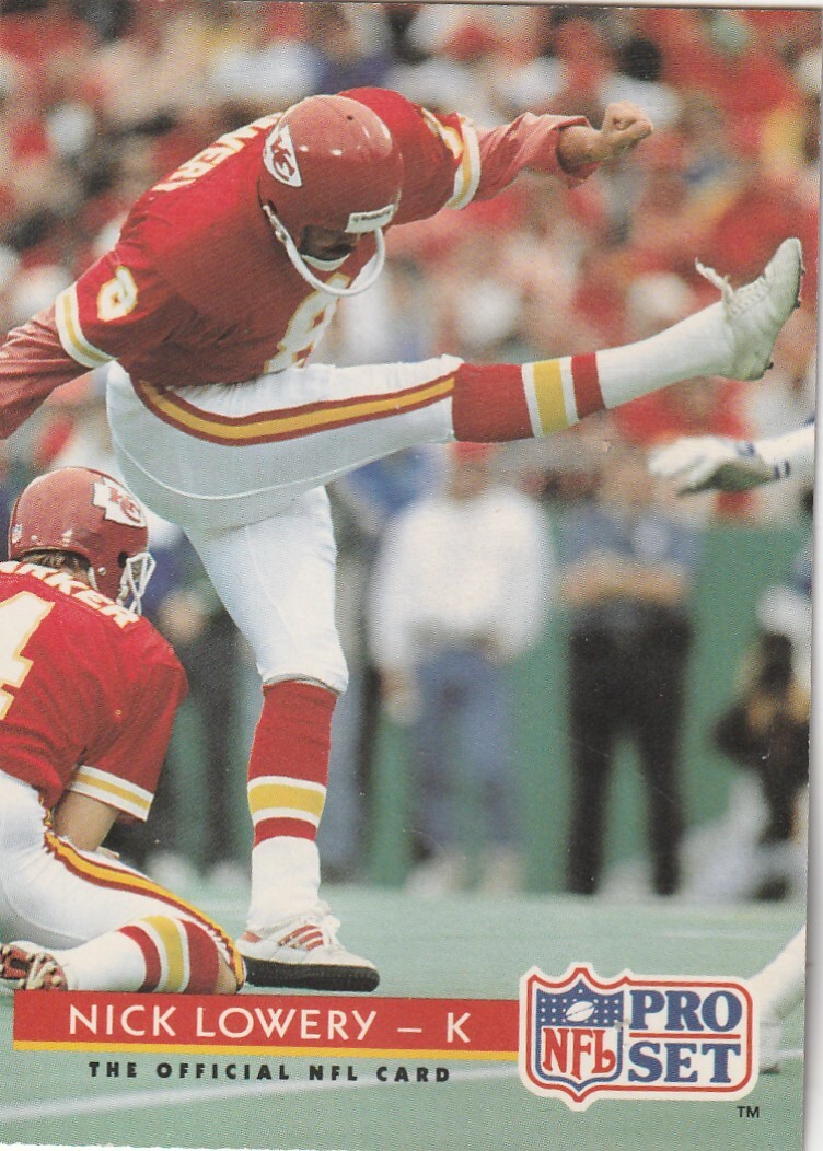 FREE SHIPPING-MINT-1992 Pro Set Nick Lowery #202 PLUS CHIEFS BONUS ...