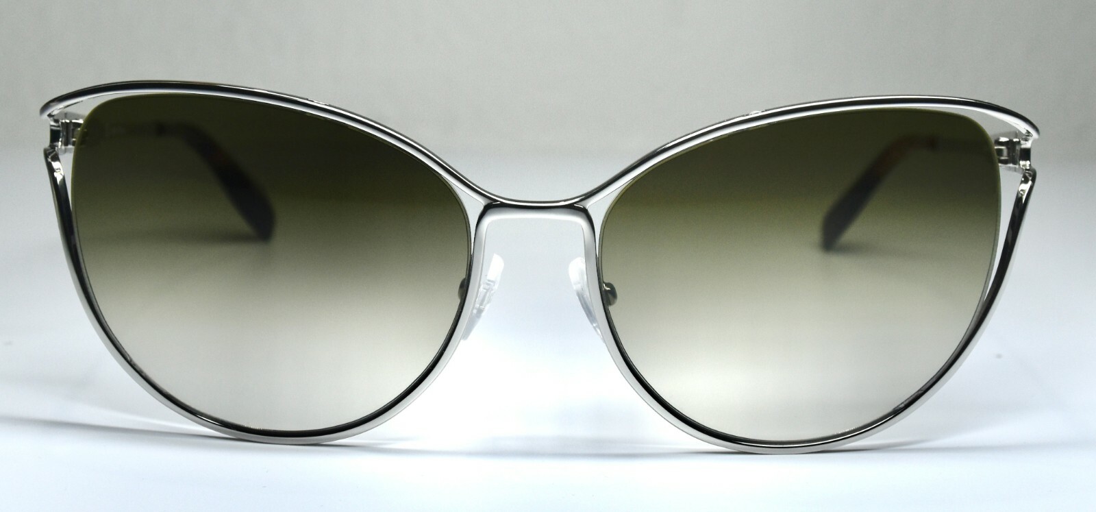 ALEXANDER MCQUEEN EDGE AM0194S 003 SILVER GRADUATE GREEN CAT EYE ...