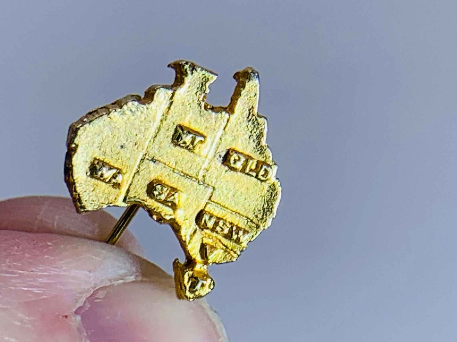 AUSTRALIA States Small Vintage Gold Lapel Pin Brooch … - Gem