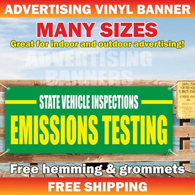 STATE VEHICLE INSPECTIONS EMISSIONS TESTING Advertising Banner Vinyl ...