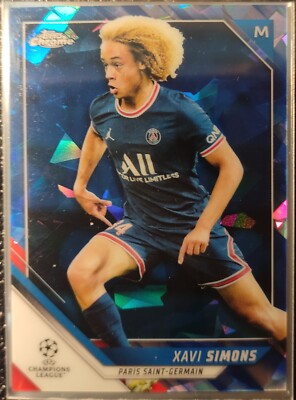 Topps Chrome Sapphire Edition Base Card Xavi Simons PSG Royal Crown ...