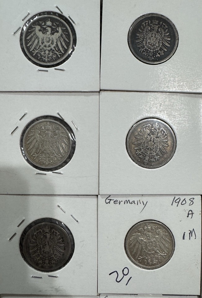 Lot of 20 One Mark Germany Silver Coins | eBay