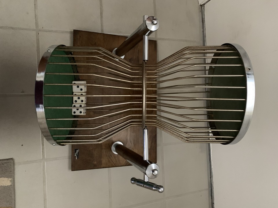 Vintage Crisloid 2 Post 18” Chuck A Luck Dice Cage Game With Wood Base ...