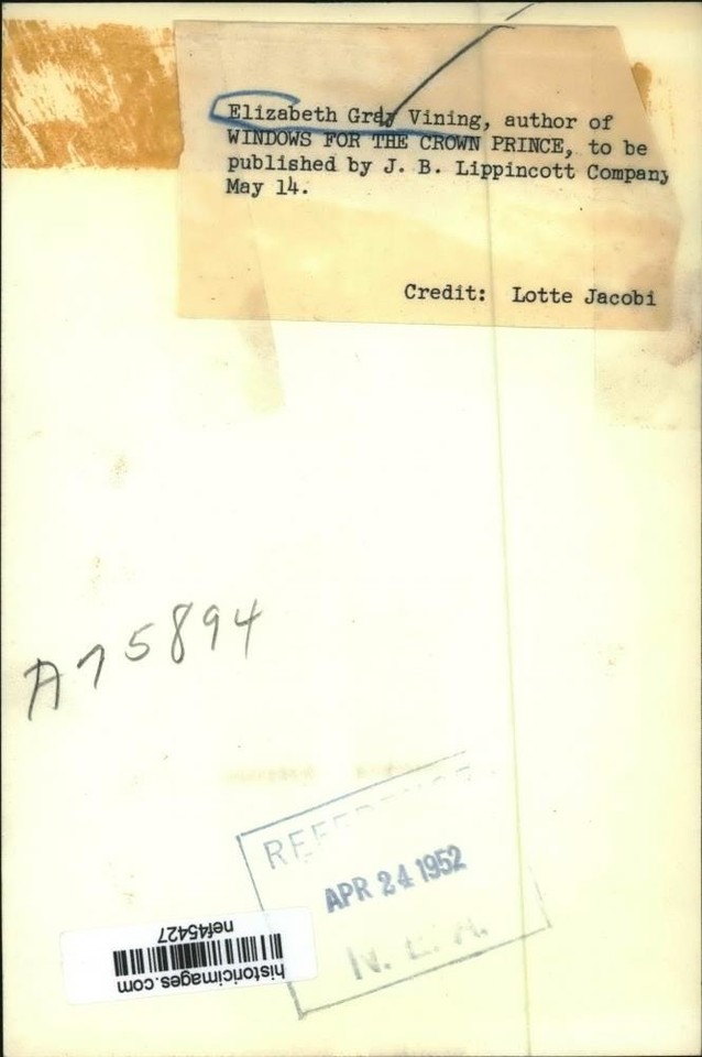 1952 Press Photo Elizabeth Gray Vining, Author "Windows for the Crown ...