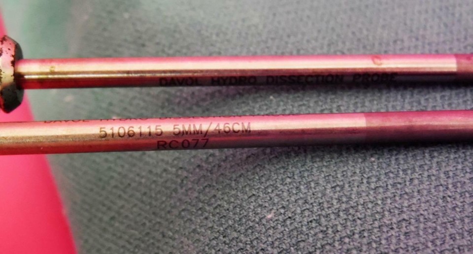 2 Davol HYDRO Dissection Probe 5106115 5mm / 46cm W/ Quick Disconnect ...