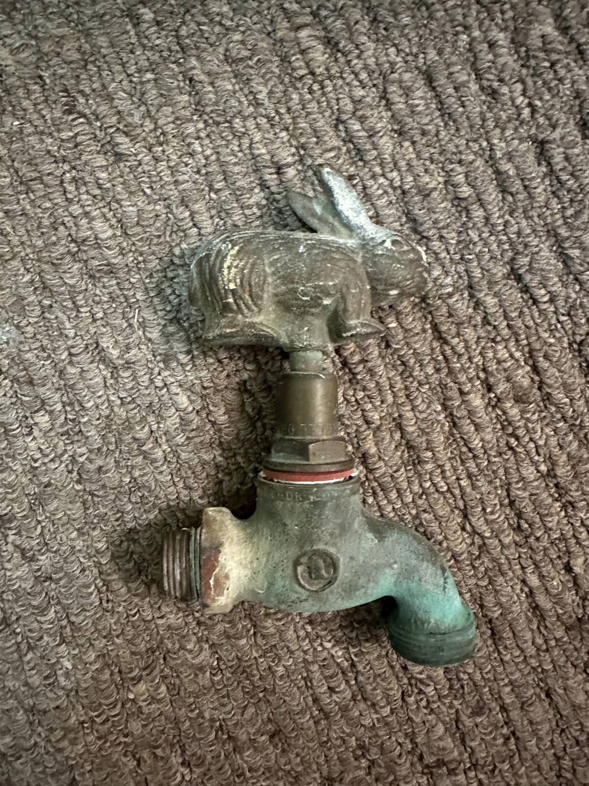 VINTAGE GARDEN Brass Garden WATER SPIGOT FAUCET Handle Rabbit ORNATE ...