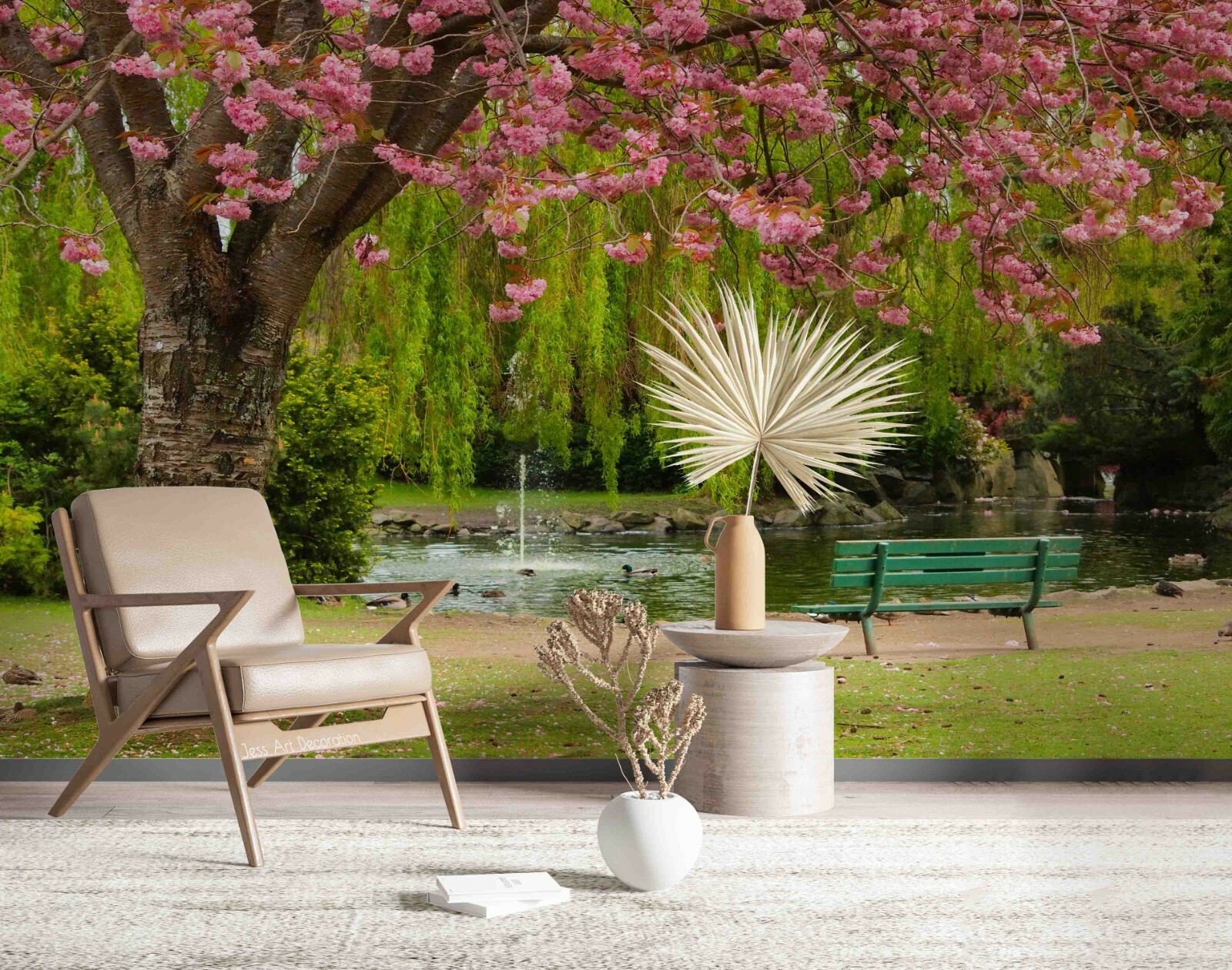 3D Spring Floral Broom Wallpaper Wall Mural Removable Self-adhesive 998 ...