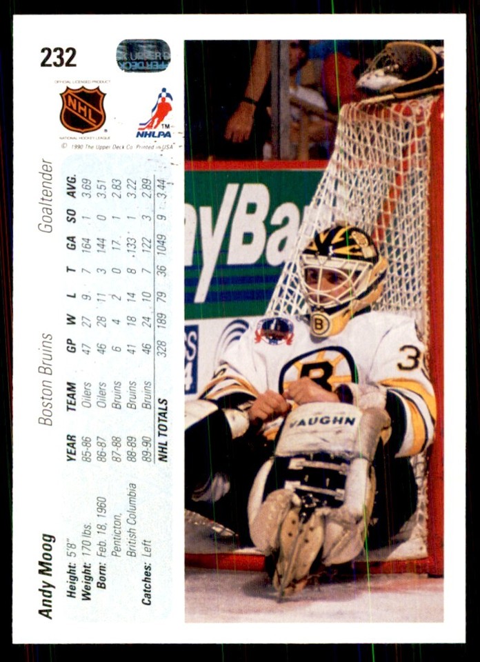 1990-91 Upper Deck Andy Moog Hockey Cards #232 | eBay