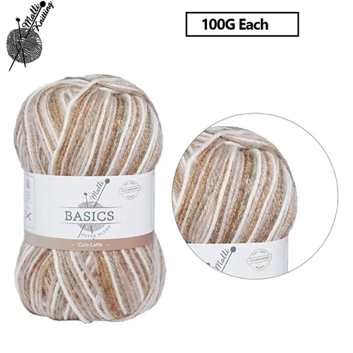 10 x Knitting Yarn 100g Craft Ball Wool Crochet Cafe Latte Multi Colour ...