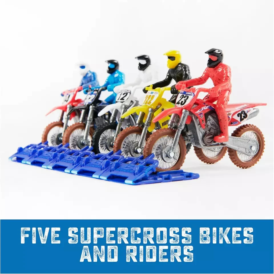 Supercross Authentic 5 Pack of 124 Scale Die Cast Motorcycles with ...