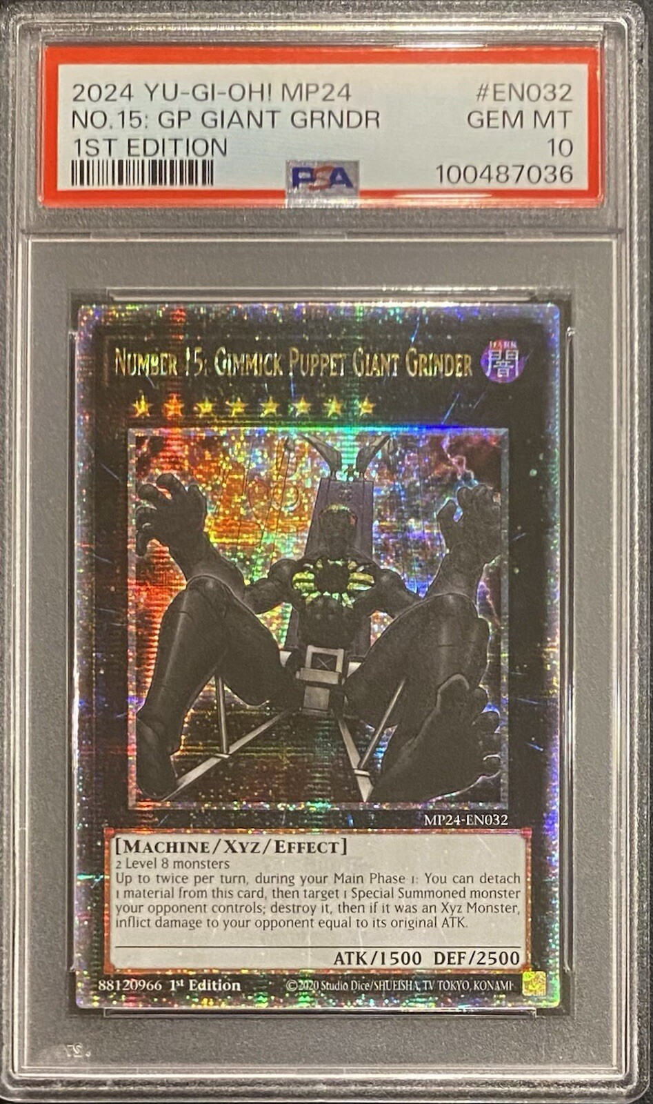 2024 PSA 10 YUGIOH MP24 25TH QC SECRET RARE NUMBER 15 GIMMICK PUPPET 💫 ...