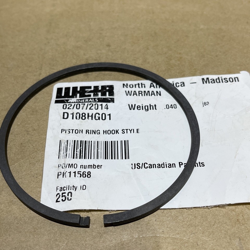 WEIR D108HG01 Hook Style Piston Ring for Warman Slurry Pump (pack of 2 ...