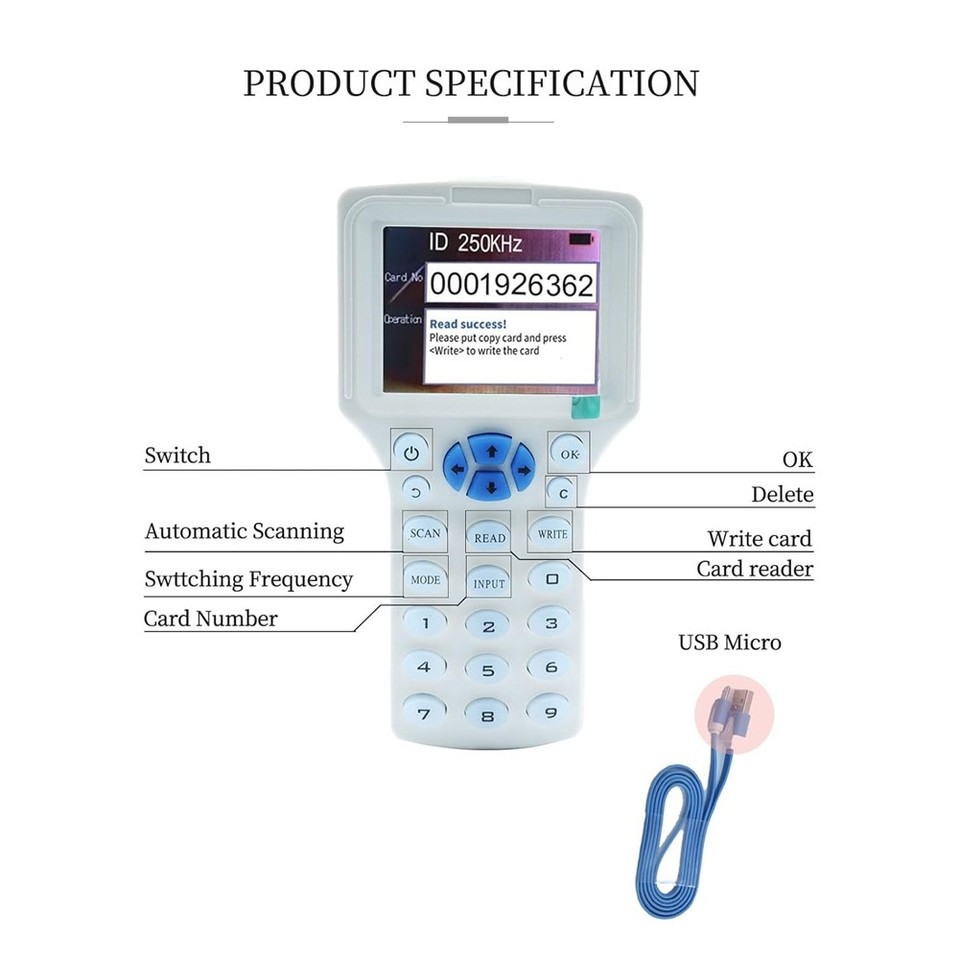 RFID Copier RFID Reader Writer Multi-Frequency RFID Card Reader ...