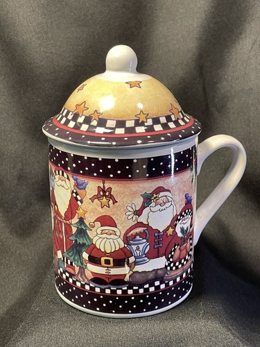 Vintage Center Street Design Santa’s Mug With Lid Coffee Cup 4” | eBay