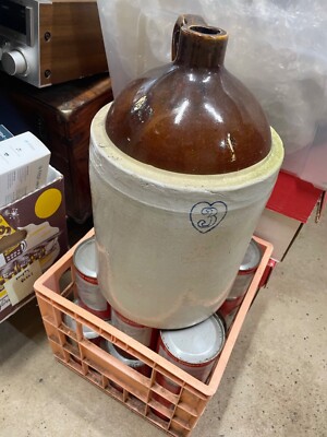 Antique Burley Winter crock two toned liquor jug 3 gallon | eBay