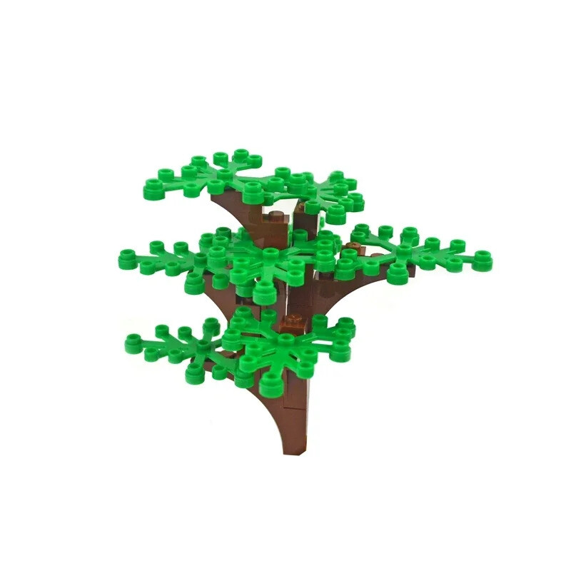 City Tree Green Bush Garden MOC Flower Grass for Lego Building Blocks ...