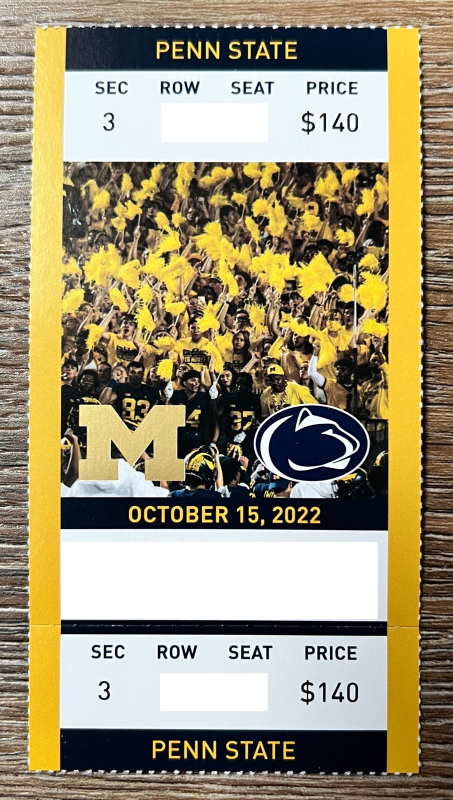 2022 Michigan Wolverines Football Collectible Ticket Stub Choose Any ...