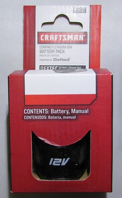 CRAFTSMAN NEXTEC 320.11221 12V 12 VOLT DIEHARD LITHIUM ION BATTERY ...
