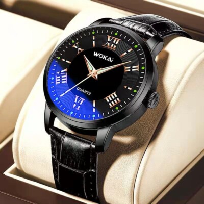 WOKAI Mens Watches Luxury Quartz Wrist Watch Waterproof Luminous For ...