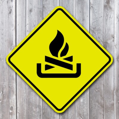 Camp Fire Pit Camping Bonfire 16 Inch Diag Aluminum Indoor Outdoor Sign ...