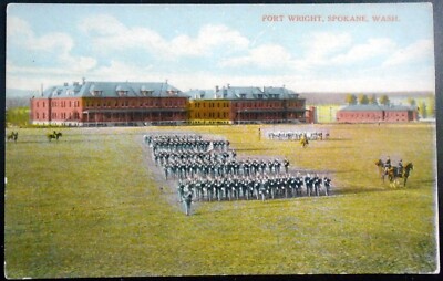 Fort (George) Wright, Washington’s West Hills, Troops in Yard, Spokane ...