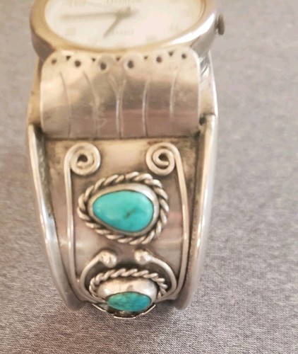 Navajo Jewelry Sterling Silver Cuff Watch Tips With Turquoise Stones | eBay